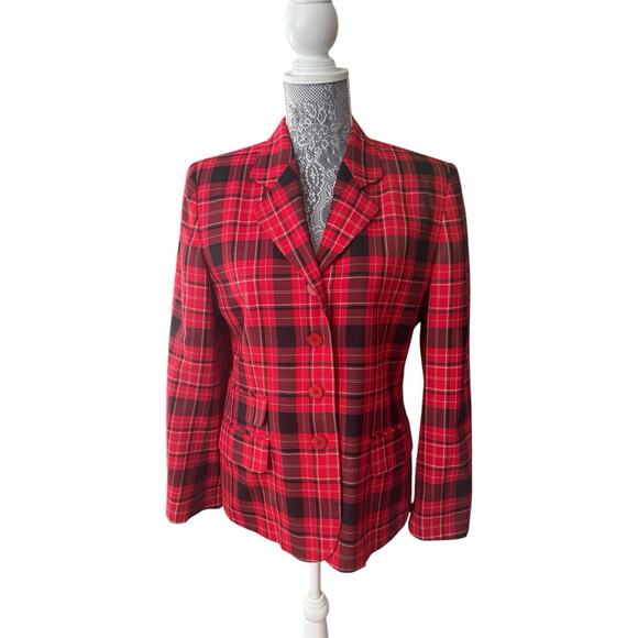 Chaus | Jackets & Coats | Vintage Chaus 0 Wool Multicolor Red Plaid ...
